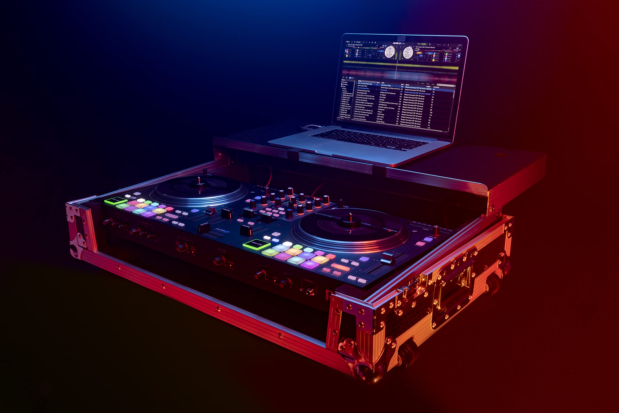 Headliner Los Angeles Flight Case for Rane One w/Laptop Platform and Wheels,Black,HL10005