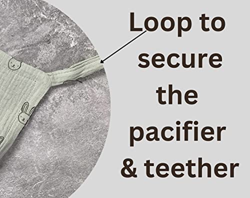 Leyl&Ari Organic Muslin Lovey Security Blanket | Pacifier Holder | Made in USA (Light Blue)