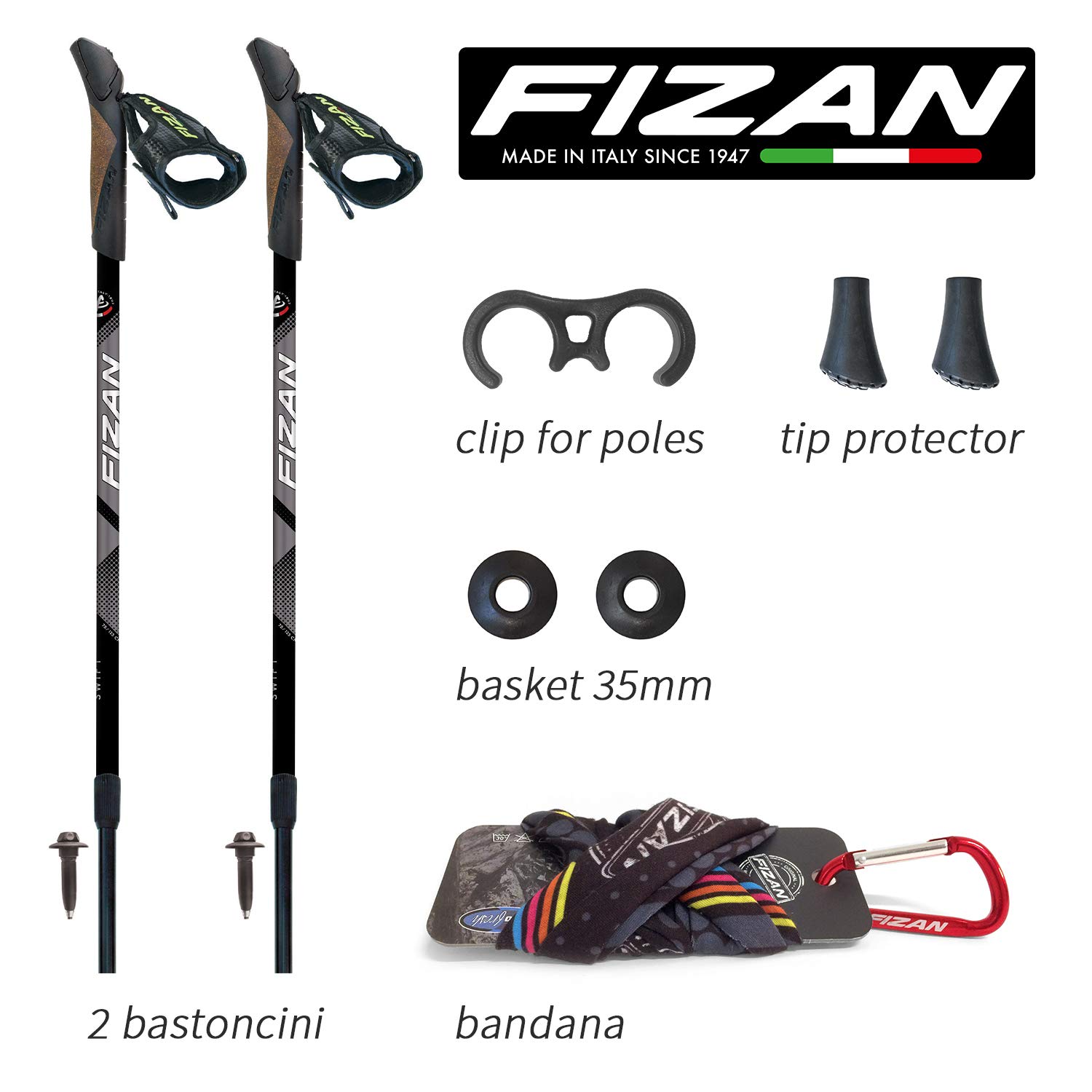 Fizan Model Speed, Swift Ultralight Adjustable Aluminium Nordic Walking Poles, Blue, Adult Unisex, One Size (Blue)