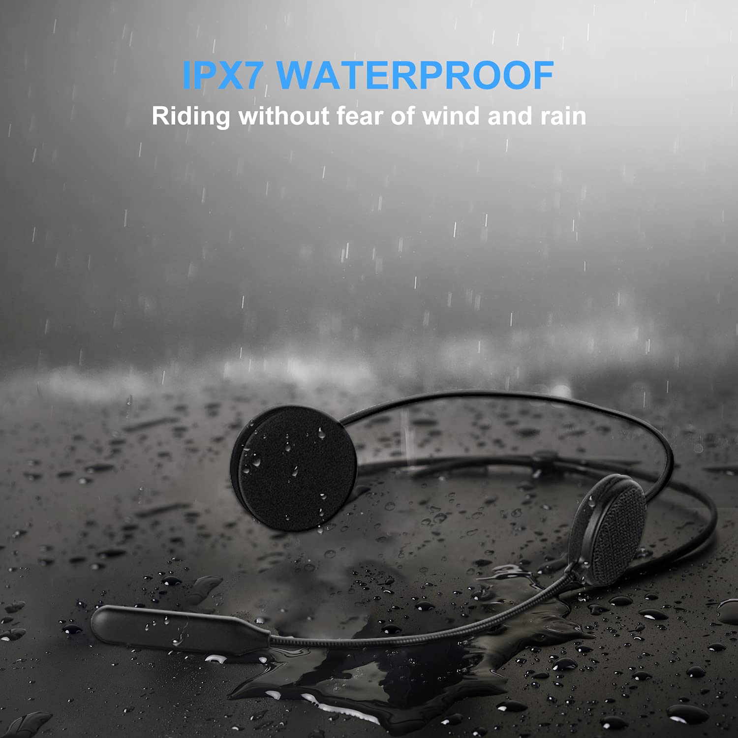 ELIKIDSTO Motorcycle Helmet Bluetooth Headset with HIFI Stereo Sound,Large Battery,Bluetooth Helmet Speakers with Calls Answer Automatically,Voice Assistant,IPX7 Waterproof,Easy to Install