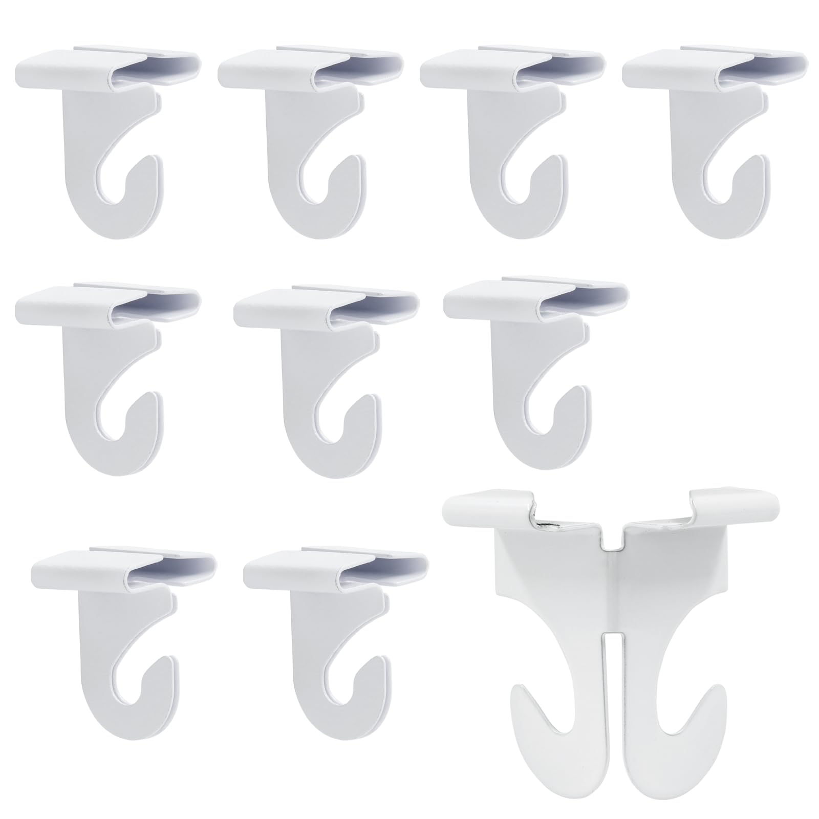 Rierdge Stainless Steel Drop Ceiling Hooks, 10Pcs 2" Metal Ceiling Hanger T-Bar Track Clip for Hanging Plants Decorations, Black
