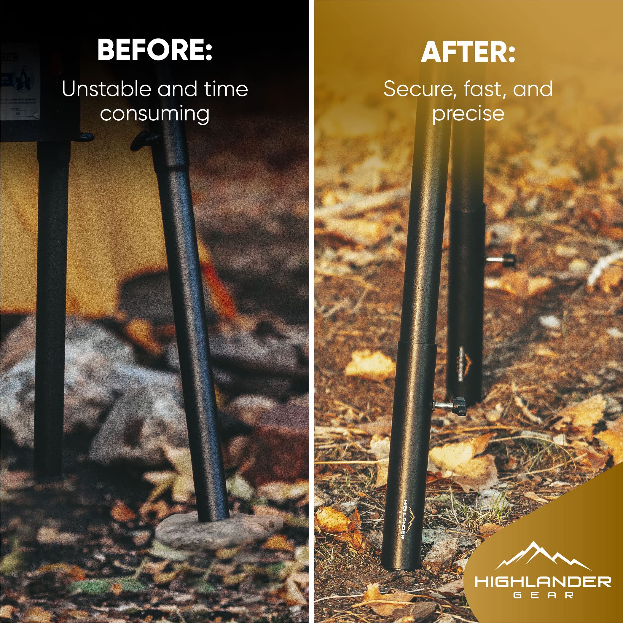 Highlander Camp Chef Leg Levelers, Camp Chef Stove Risers. Set of 4. Fits Most Round Leg Camp Stoves.
