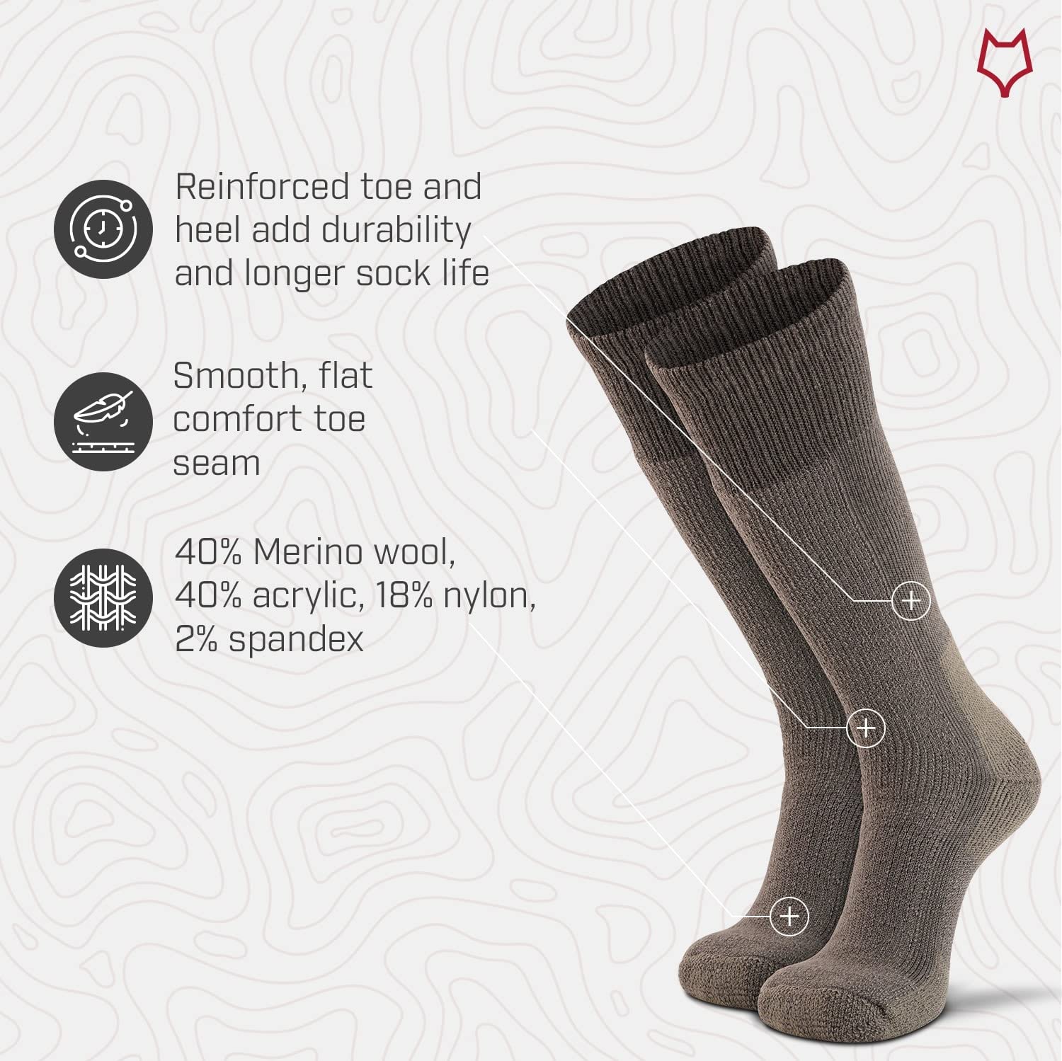 Fox River Standard Cold Weather Boot Heavyweight Military Mid-Calf Socks, Foliage Green, Large