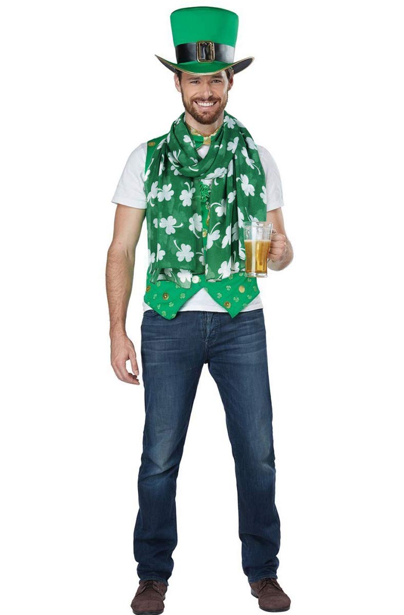 GERINLY Shamrock Scarf Fashion Spring Wrap Green Shawl for St. Patrick's Day Travel Head Scarf Unique Hijab (Green)