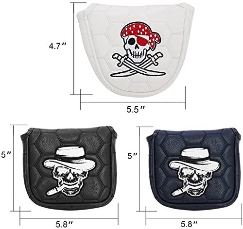 GOLTERS Golf Club Covers Mallet Putter Cover Magnetic Headcover Leather Magnetic Closure for Scotty Cameron Odyssey Taylormade Ping Golf Gift for Men Women Golfer