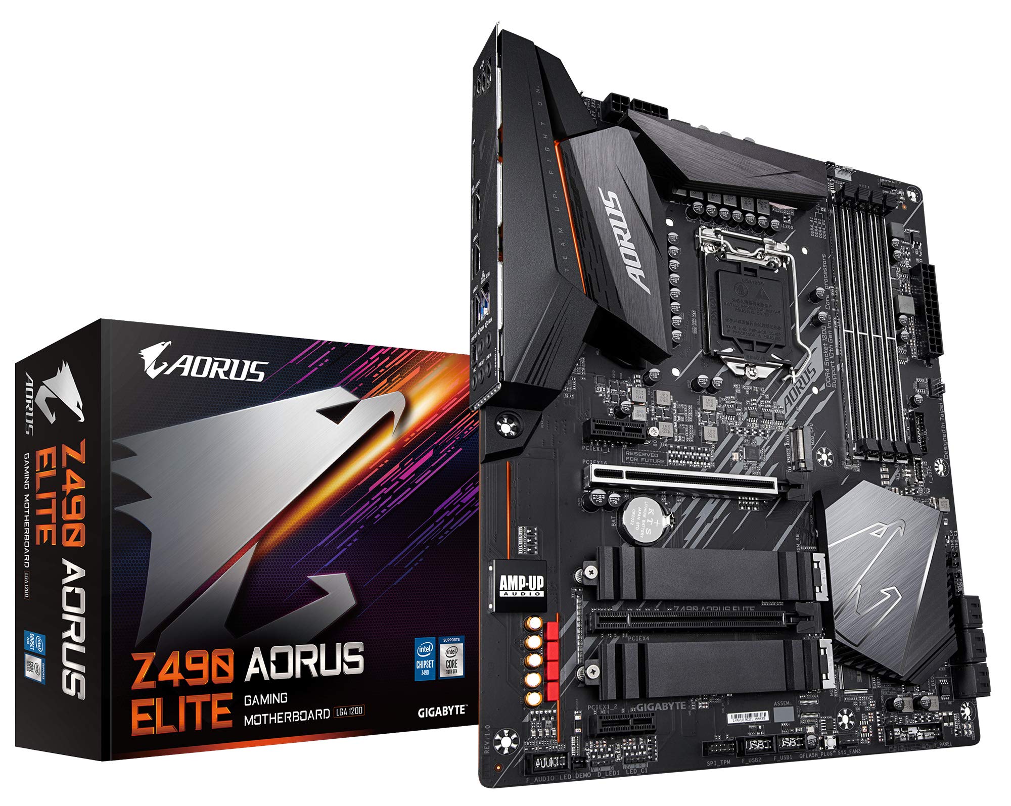 GIGABYTE Z490 AORUS Elite (Intel LGA1200/Z490/ATX/2xM.2/Realtek ALC1200/SATA 6Gb/s/USB 3.2 Gen 2/2.5 GbE LAN/RGB Fusion/Gaming Motherboard)