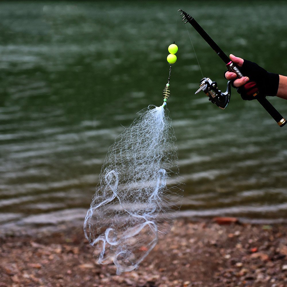GOODTRADE8 1PC Fishing Cast Net for Bait Trap Fish Fishing Net Trap with Luminous Bead Copper Spring Shoal Netting Fishnet Tackle 12 Size,Outdoor Fishnet Tackle Tools Fish Netting (3 mesh)