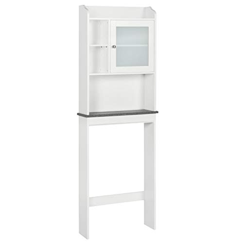 Yaheetech Over The Toilet Cabinet, Space-Saving Bathroom Cabinet w/Adjustable Shelves, 7.4in D x 23.2in W x 68.9in H