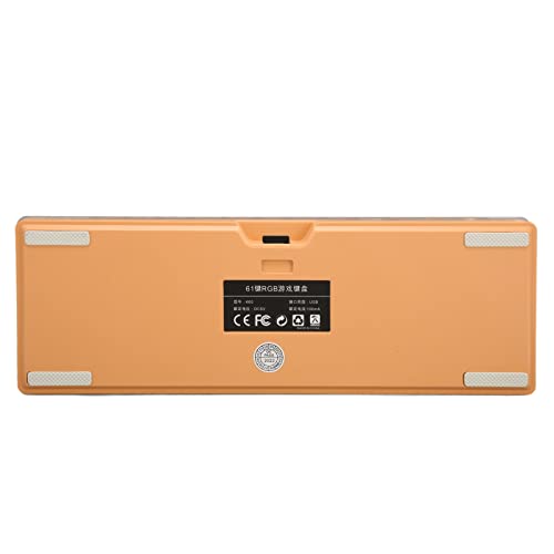 Jakoo Mechanical Keyboard, Ultra Small Gaming Keyboard, Keyboard Up and Down, 61 Wired Home Keys Beige Orange