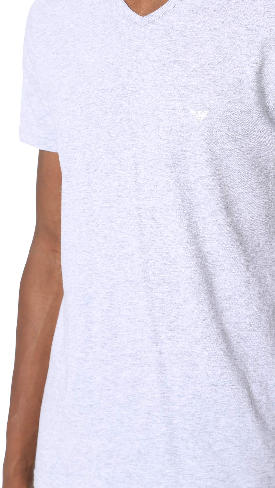 Emporio Armani Men's Cotton V-Neck T-Shirt, 3-Pack, Grey/White/Navy, Large