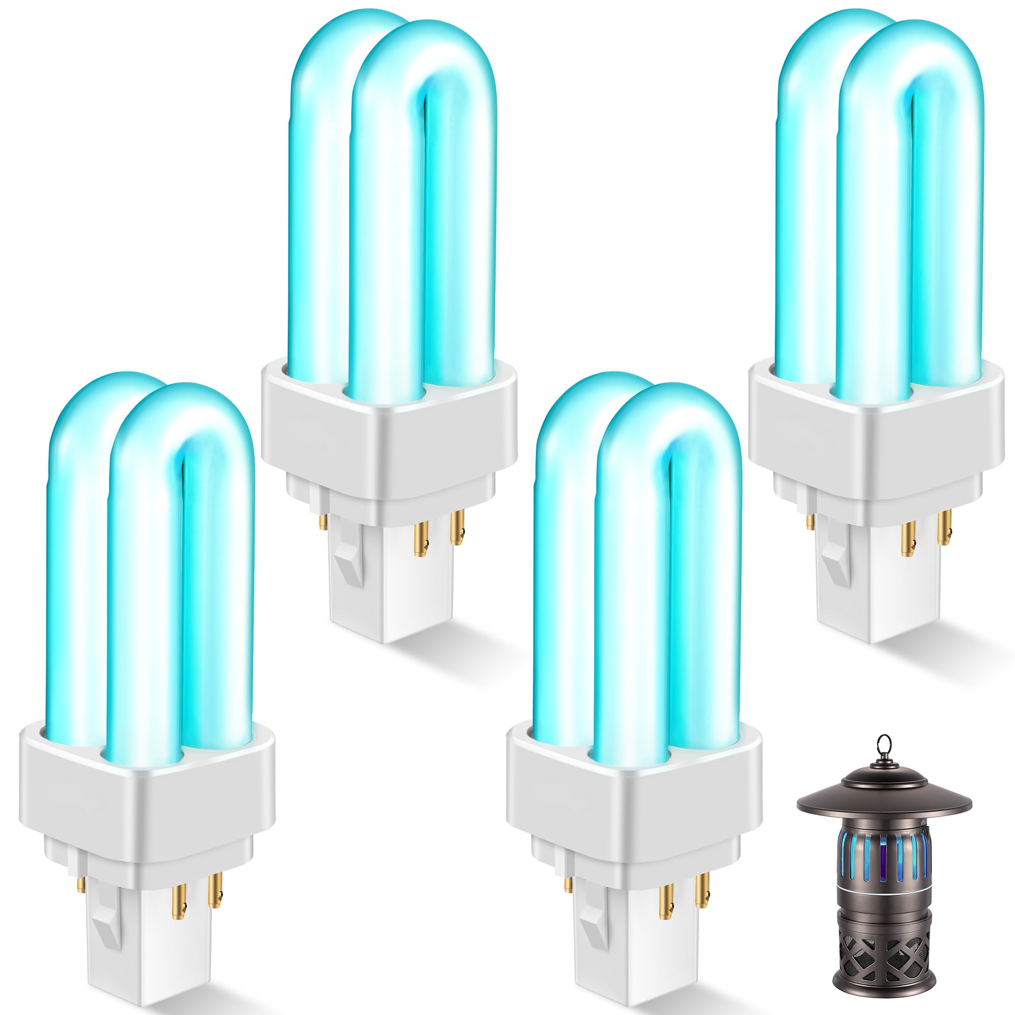 Qualirey 4 Pack 41050 7W Replacement Bulbs Compatible with Dynatrap DT1050 DT1100 DT1250, Bug Zapper Replacement Bulb Blue Mosquito UV Light 1/2 Acre Insect Trap Killer Lamp Bulb