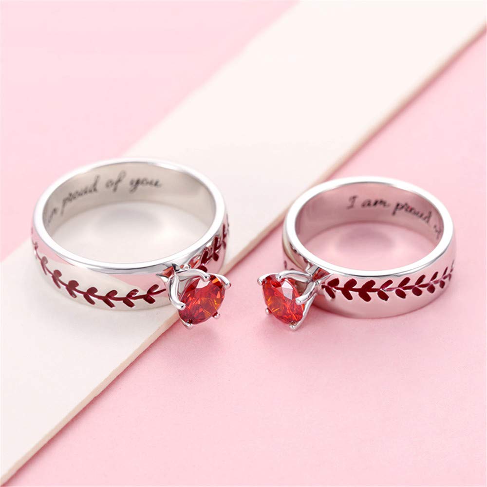 Getname Necklace Personalized American Baseball Sport Softball Band Ring Engraved Baseball Solitaire Birthstone Ring Sterling Silver 925 Wedding Band