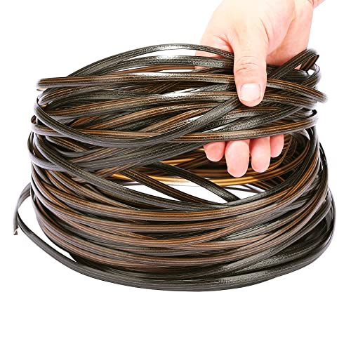 Lumpro 120 ft Wicker Repair kit, Two-Tone Gradient Brown with Stripes, Plastic Rattan Supplies, Flat Wicker Replacement Materials to Repair Patio Wicker Furniture Chair Sofa Table Chaise etc
