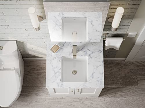 KOHLER K-8188-0 Vitreous China 11 inch x 11 inch Undermount Square Bathroom Sink, White