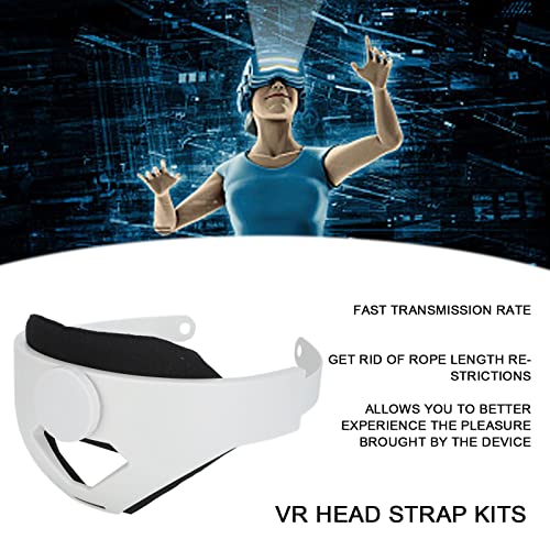 Head Strap with Head Cushion for Oculus Quest 2 VR Head Strap VR Glasses Accessories Set Replacement for Oculus Quest 2 Comfortable Protective Reduce Pressure - White