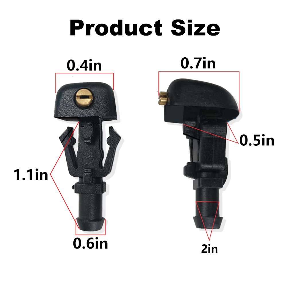Gorniloxam 5pcs Front Windshield Washer Nozzles Kit,Replacement for Ford F150 2004-2013, Replaces OE: 3W7Z17603AA (2 Pcs Washer nozzles, 2 Meters Fluid Hose, 2 Pcs Connectors)