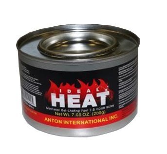 Ideal Heat 2.5 Hour Gel Fuel Methanol Instant Camping Cooking Fuel Chafing Cans (Pack of 6)