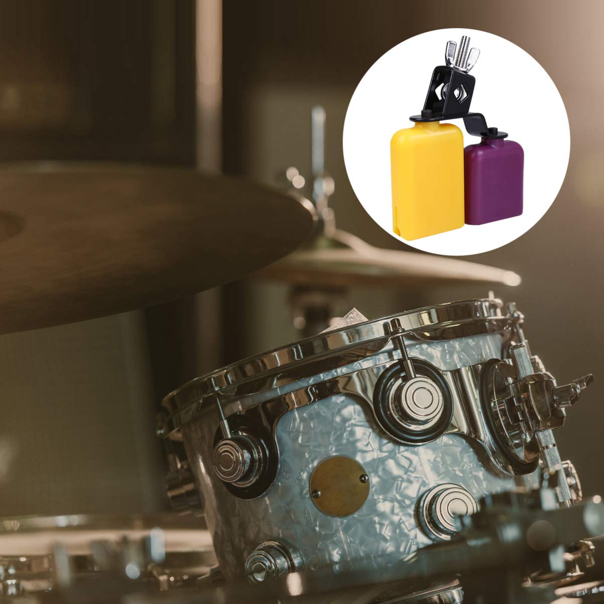 HEALLILY Drum Jam Block Set Drum Block Set Plastic Latin Percussion Block High and Low Tones Cow Bells Instrument Accessory ABS Latin Percussion Instrument Kit