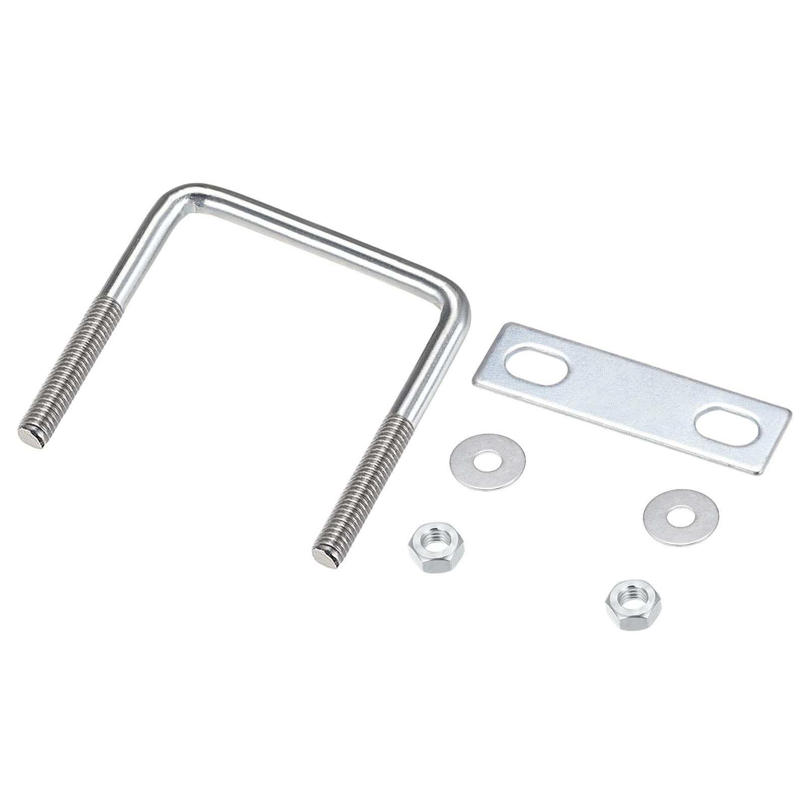 METALLIXITY U Bolts 4 Sets (M8x82x75mm), Square U Bolt Carbon Steel with Accessories - for Construction, Pipe