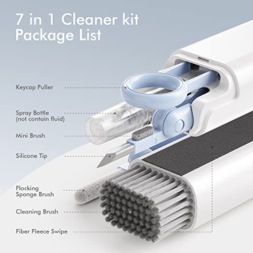 Keyboard Cleaner, Hyashee Cleaner Kit for Airpods Pro 1 2 3 Multi-Function [7 in 1] Cleaning Kit for Earphone, Smartphones, Tablets, Laptop, Keyboard