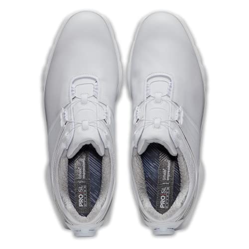 FootJoy Men's Pro|SL Carbon Boa Golf Shoe, White/Silver, 10 X-Wide