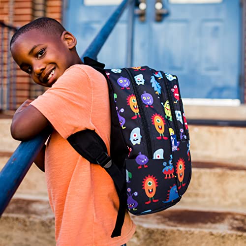 Wildkin 15-Inch Kids Backpack for Boys & Girls, Perfect for Early Elementary, Backpack for Kids Features Padded Back & Adjustable Strap, Ideal for School & Travel Backpacks (Monsters)