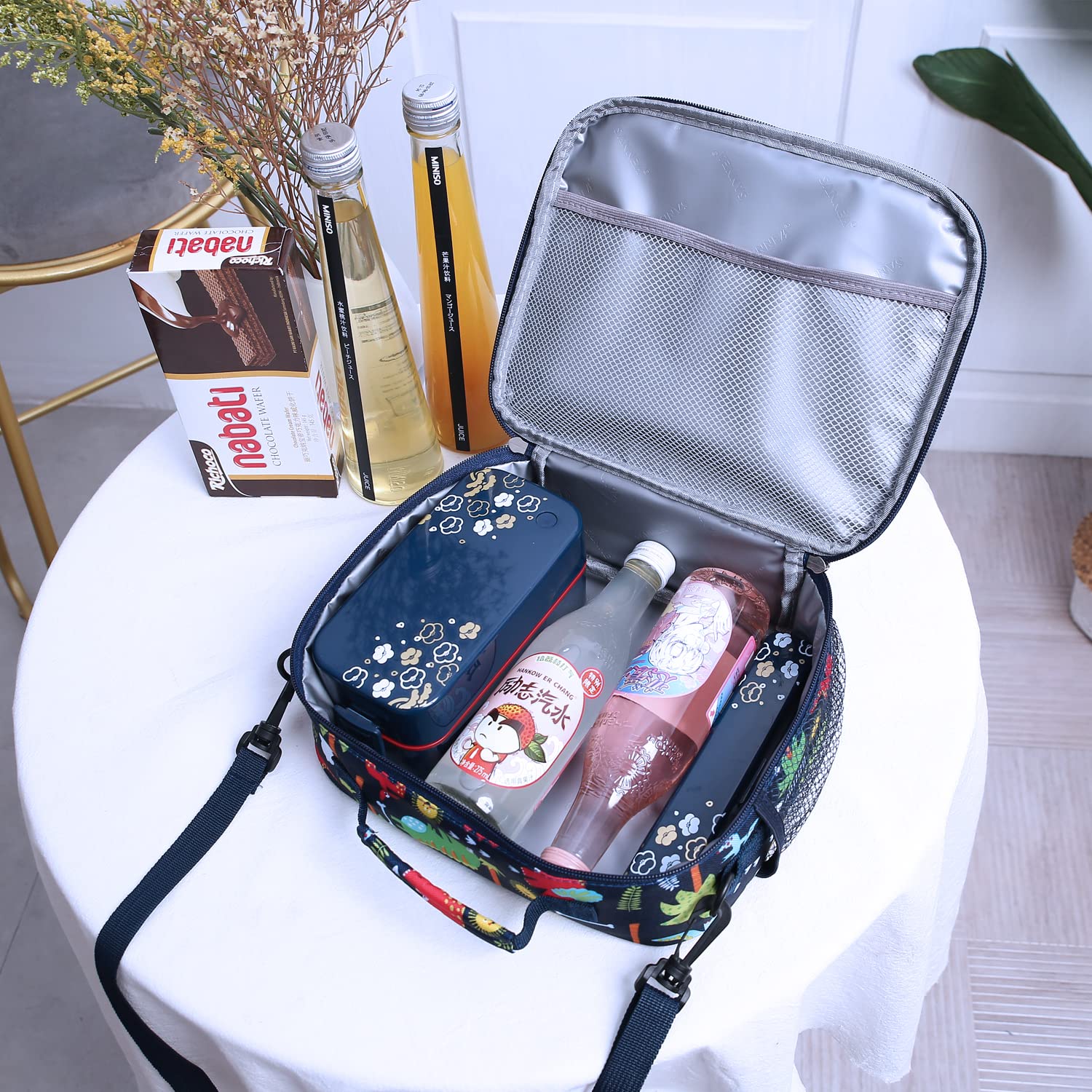 Lunch Bag for Kids, Thermal Lunch Box Kids Boys Girls, Dinosaur Lunch Box Cooler Bag Portable Lunch Organizer for School Picnic Work Hiking Beach