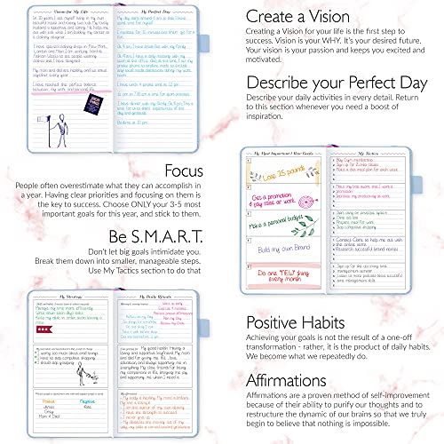 GoGirl Planner and Organizer for Women – Pocket Weekly Planner, Goals Journal & Agenda for Time Management & Productivity. Undated (Light Blue)