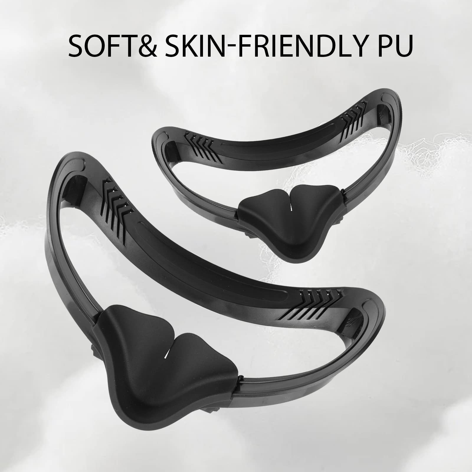 Face Cushion Cover Glasses Spacer: Lens Dust Protector for Oculus Quest 2 VR Headset Thumbstick Cap Anti Leakage Nose Pad 7 Pack PU Leather Foam Face Cover for Meta Quest 2