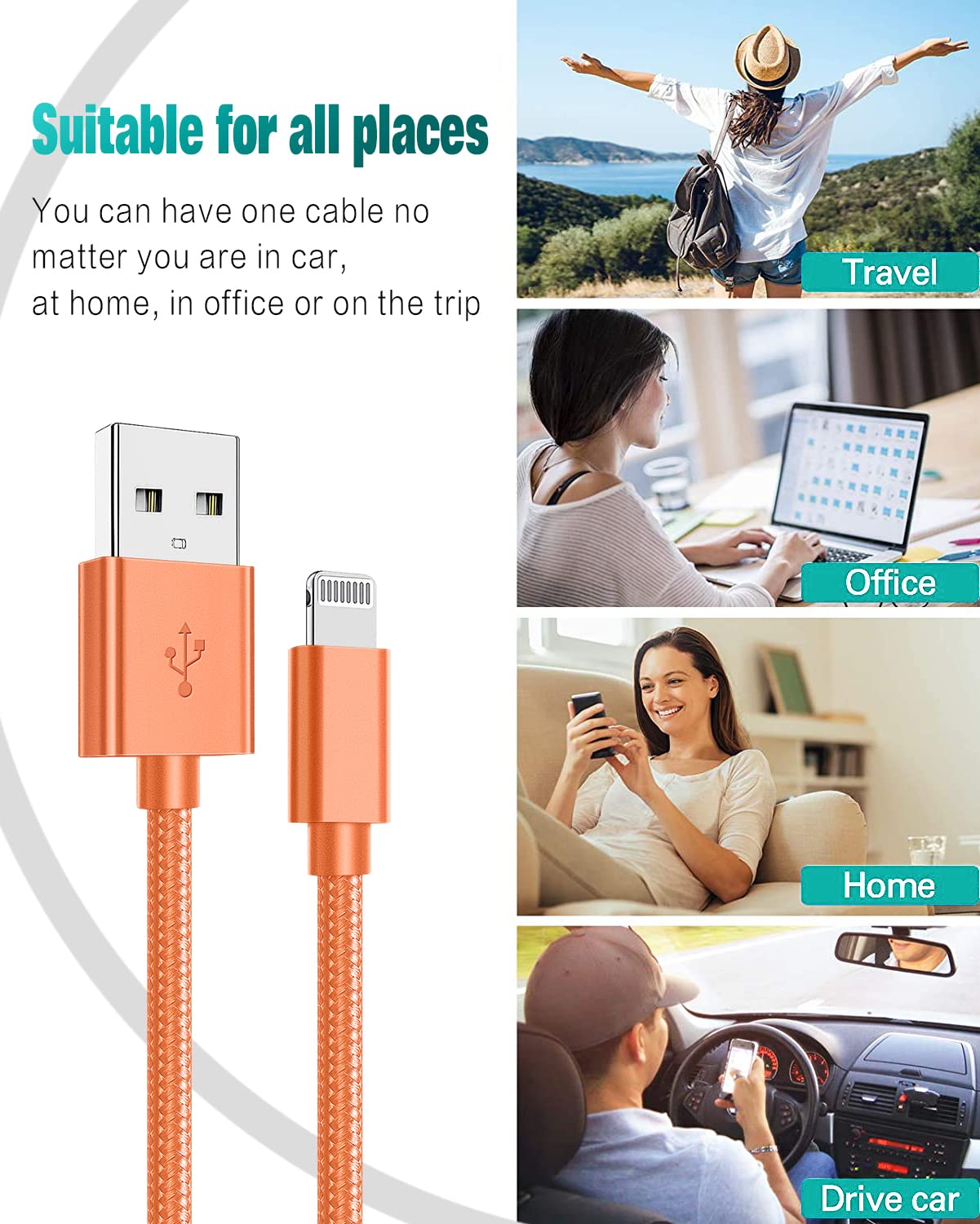 iPhone Charger Cable 2Pack 10FT MFi Certified Lightning Cable Nylon Braided High Speed Data Sync Cord Fast Charging Long Cord Compatible iPhone 13/12/11Pro Max/11Pro/11/XS/Max/XR/X/8/8P/7 More