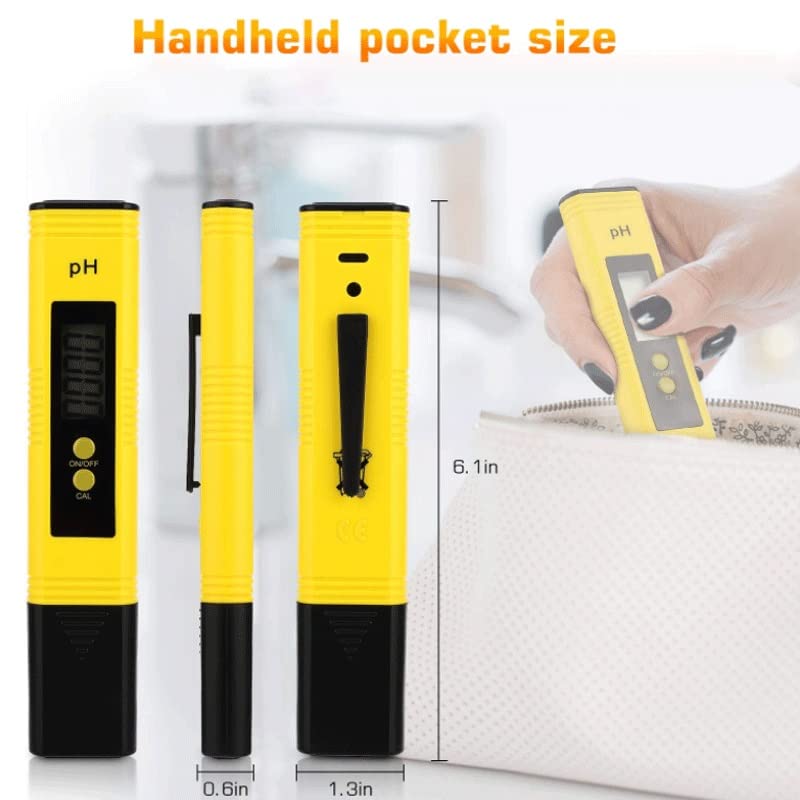LHLLHL PH Meter 0.01 High Precision for Water Quality Tester with 0-14 Measurement Range Suitable Aquarium Swimming Pool
