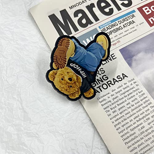 ONLYOU GRIPTOK Phone Grip Korean Grip Tock Bear Design Cute Smartphone Stand Drop Prevention Just Stick On Custom Pair Matching Women's Men's (Break Dance)