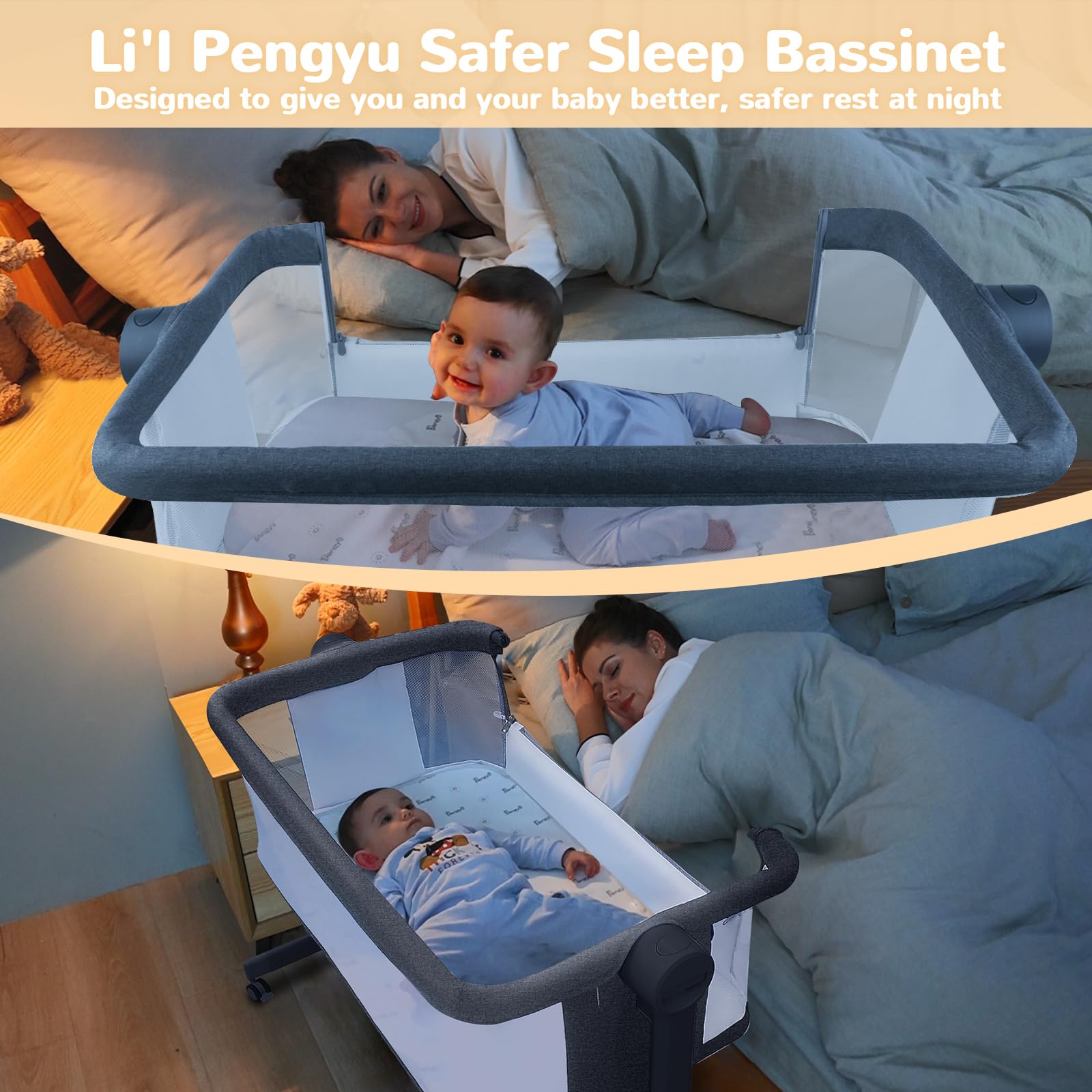 Li’l Pengyu Safer Sleep Bassinet, Comfy Mattress Pad Bassinet Sheet (1 Per Pack)