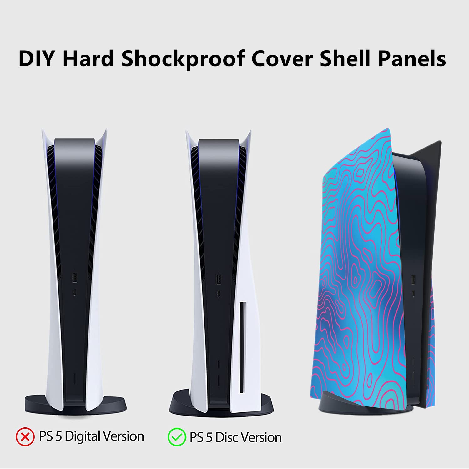 Face Plate Console Cover for PS5 Disc Edition Plate Shell Hard Shockproof Anti-Scratch Dustproof Case Camouflage
