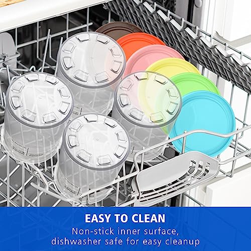 LOMILD Ice Cream Containers 4 Pack, Replacement for Ninja Creami Deluxe Pints and Lids, Compatible with NC500 Series Creami Deluxe Ice Cream Makers, Dishwasher Safe & BPA-Free