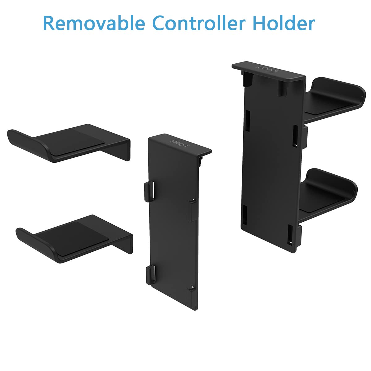 Headphone Hook Holder Stand & Gamepad Controller Stand for PS5, Xbox Series X, Screwless Portable Storage Rack Accessories - Black