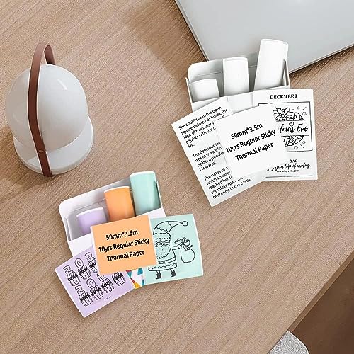 Print Pod Sticker Printer, Mini Pocket Printer, Inkless Sticker Printer for School, Fast Printing Portable Mini Thermal Printer with Print Paper (Printing Paper *4, Blue)
