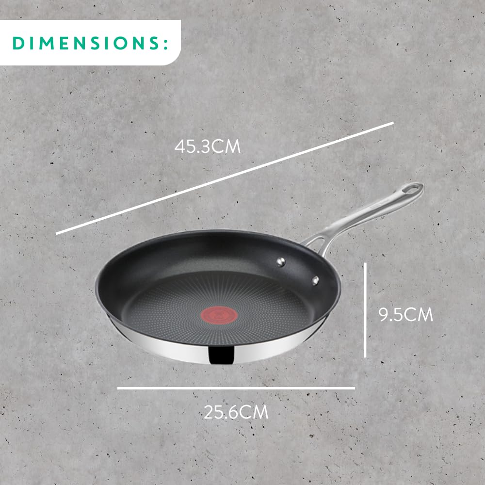 Tefal Cook's Direct Frying Pan, 24cm, Jamie Oliver, Stainless Steel