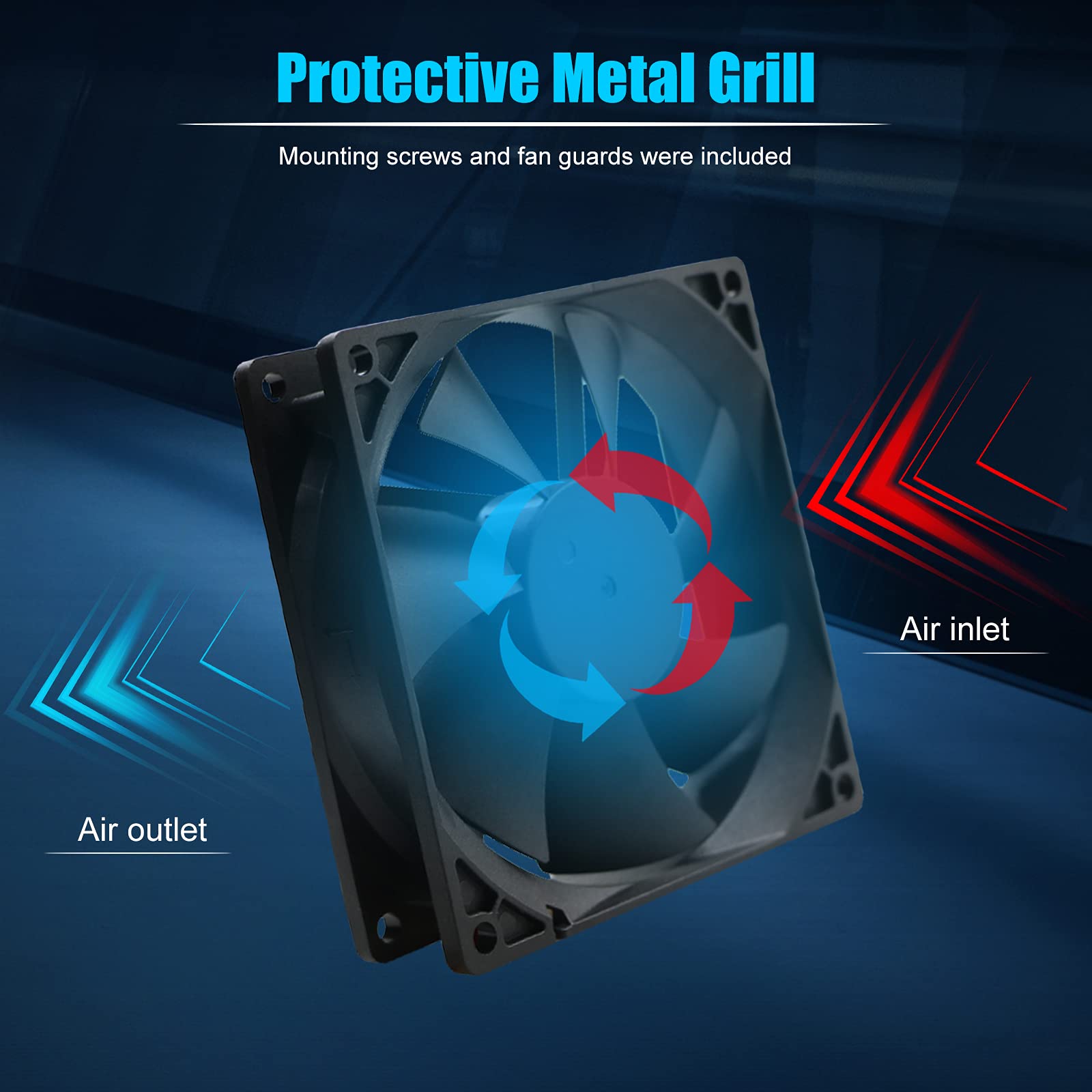 KEYFANCLUB 2-Pack 140mm x 25mm 12 Volt Computer Fan, 140mm Case Fan, PC Case Fan High Performance Cooling Fan