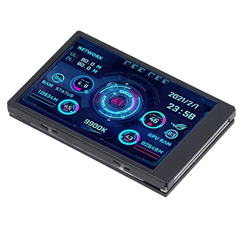 LiebeWH IPS USB Mini Screen CPU GPU, Computer Type C Sub Screen USB Mini Screen for PC HDD Data Monitor Type C Sub Screen (Normal Version)