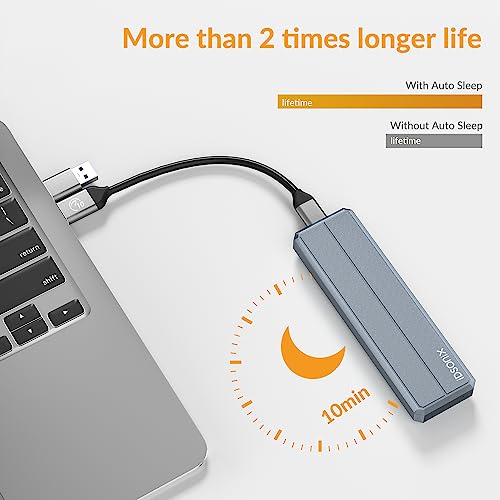 iDsonix Dual Bay M.2 Enclosure for Double M.2 NVMe SSDs 10Gbps Speed USB 3.1 Gen2 Type C NVMe Hard Drive Enclosure Adapter