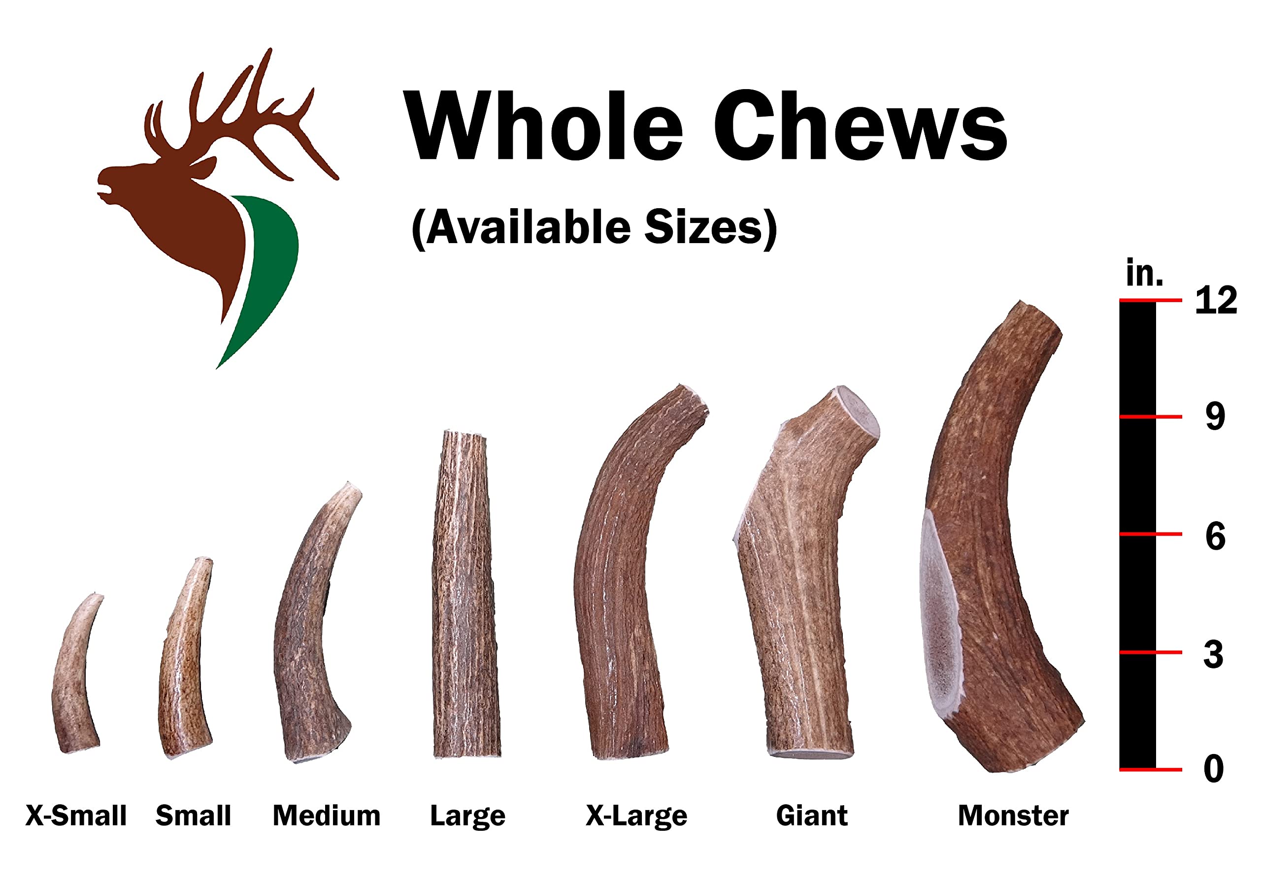 Elkhorn Premium Chews - Giant Whole Single Pack (for 75+ lb Dogs) Premium Grade Elk Antler for Dogs (1 Piece) Sourced in The USA
