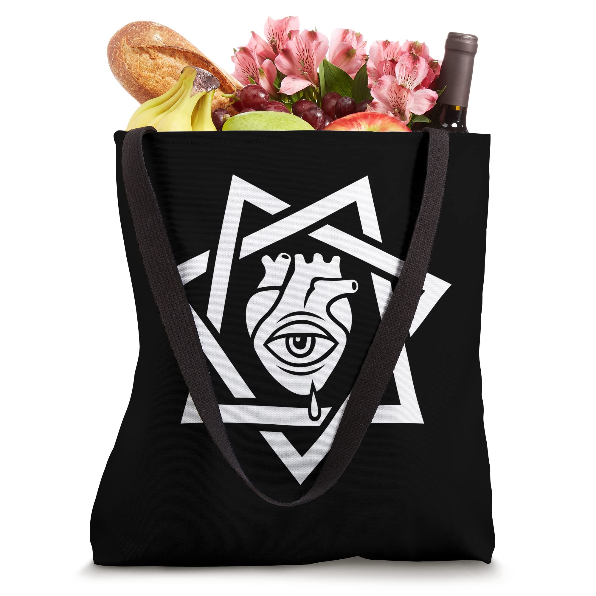 Heart With Eye Watching 7 Directions Heptagram Fairy Star Tote Bag