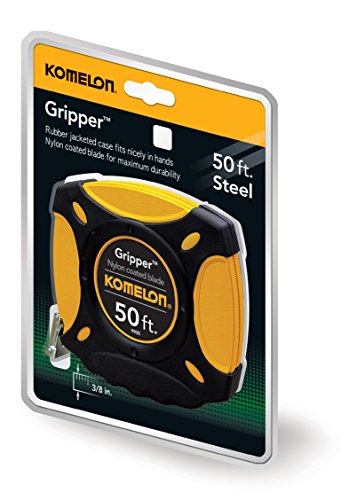 Komelon 9905 Gripper Closed Case Long Steel Tape Measure, Black, 50-Feet