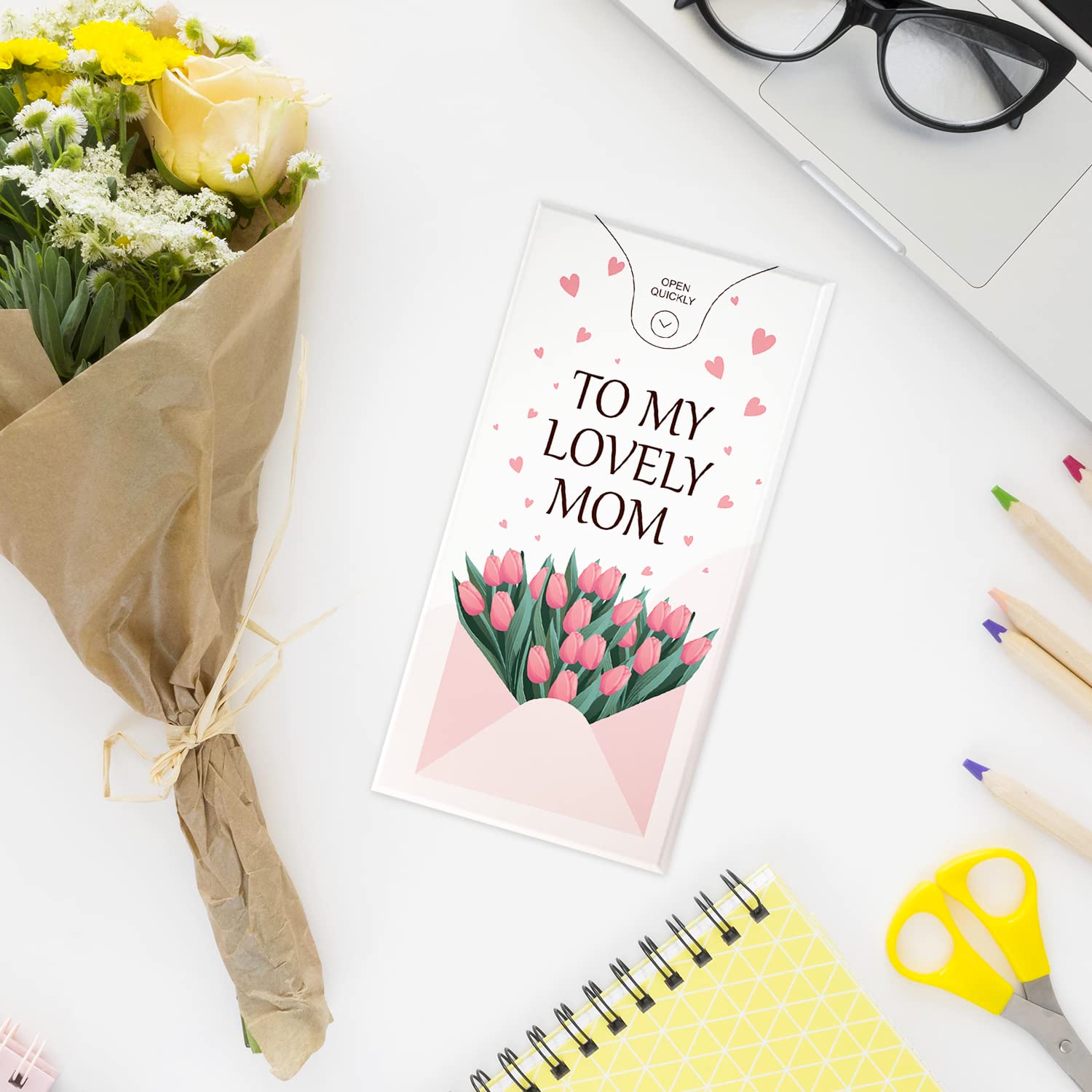 Notta&Belle FEEL LOVE EVERY MINUTE «BOOM» Congratulations Card, Exploding Confetti Card 3x Cube - Graduation, Engagement, Wedding, New job, New home, Any Occasion