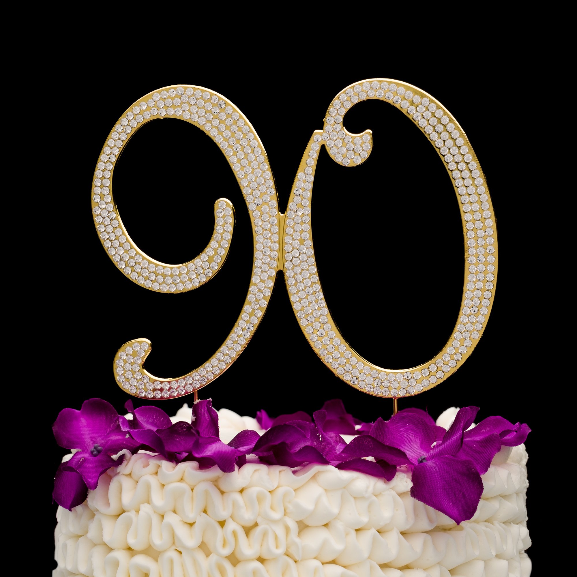 Ella Celebration 90 Cake Topper for 90th Birthday Number Party Supplies & Decoration Ideas (Silver)