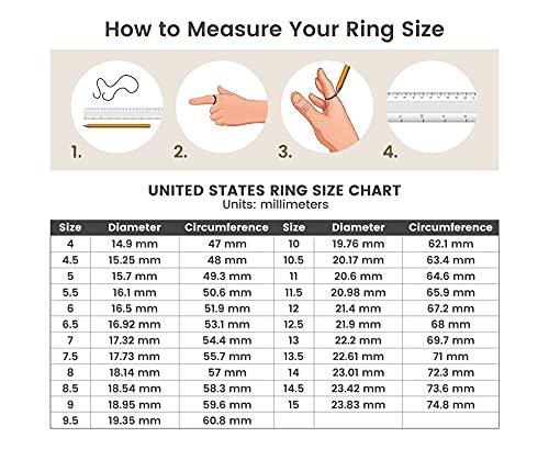 GROWNMINE Hidden Halo 1 Carat White Emerald Cut Moissanite Ring In 925 Sterling Silver For Gift (Emerald - 6.5)