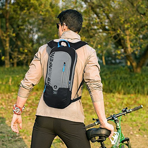WINDCHASER Cycling Backpack, 10L Bicycle Backpack Waterproof Breathable Bag for Outdoor Travel Hiking Climbing Biking Running Skiing (Grey)