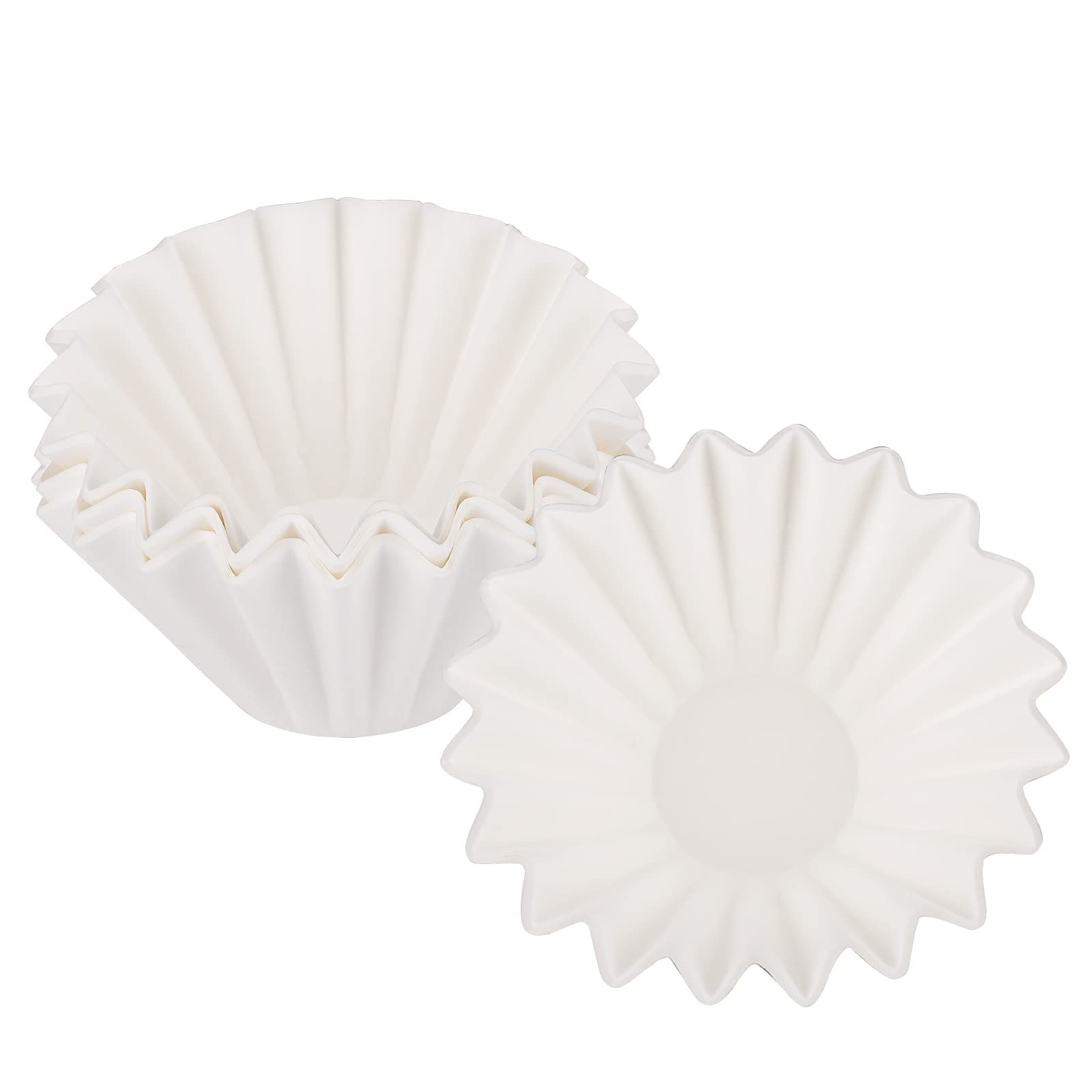 EUSOAR 1-4 Cup White Coffee Filters, Pack of 50 Small Size Disposable Basket Paper Filter, for Single Pour Over and Drip Coffee Makers, for Home Commercial Coffee Dripper and Brewers