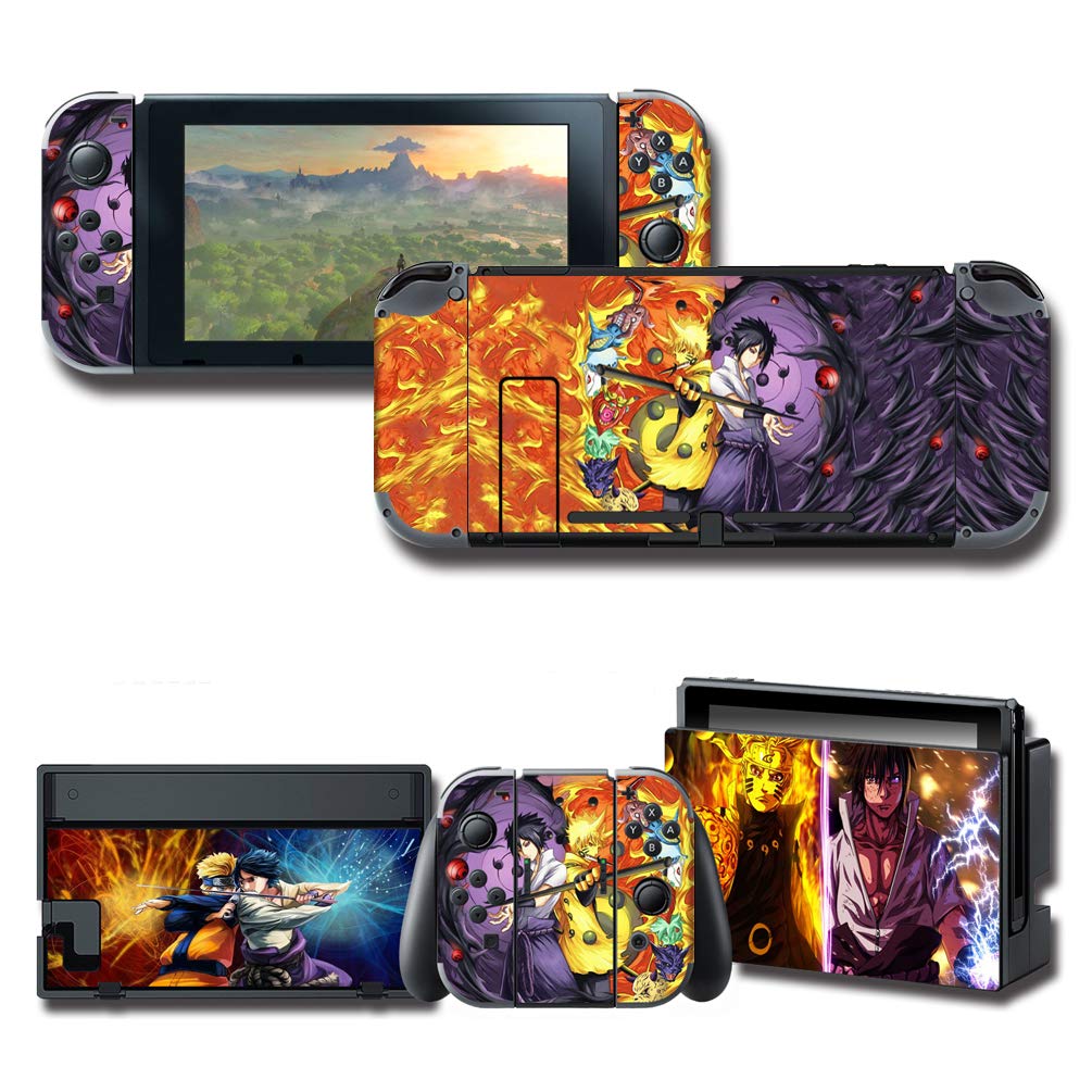 GilGames Vinyl Skin Decal Stickers for Nintendo Switch, Anime Protector Wrap Cover Protective Faceplate Full Set Console Dock